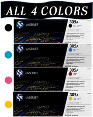 HP 305A Set | 4-Pack Original Toner Combo | All Four Colors Included ...