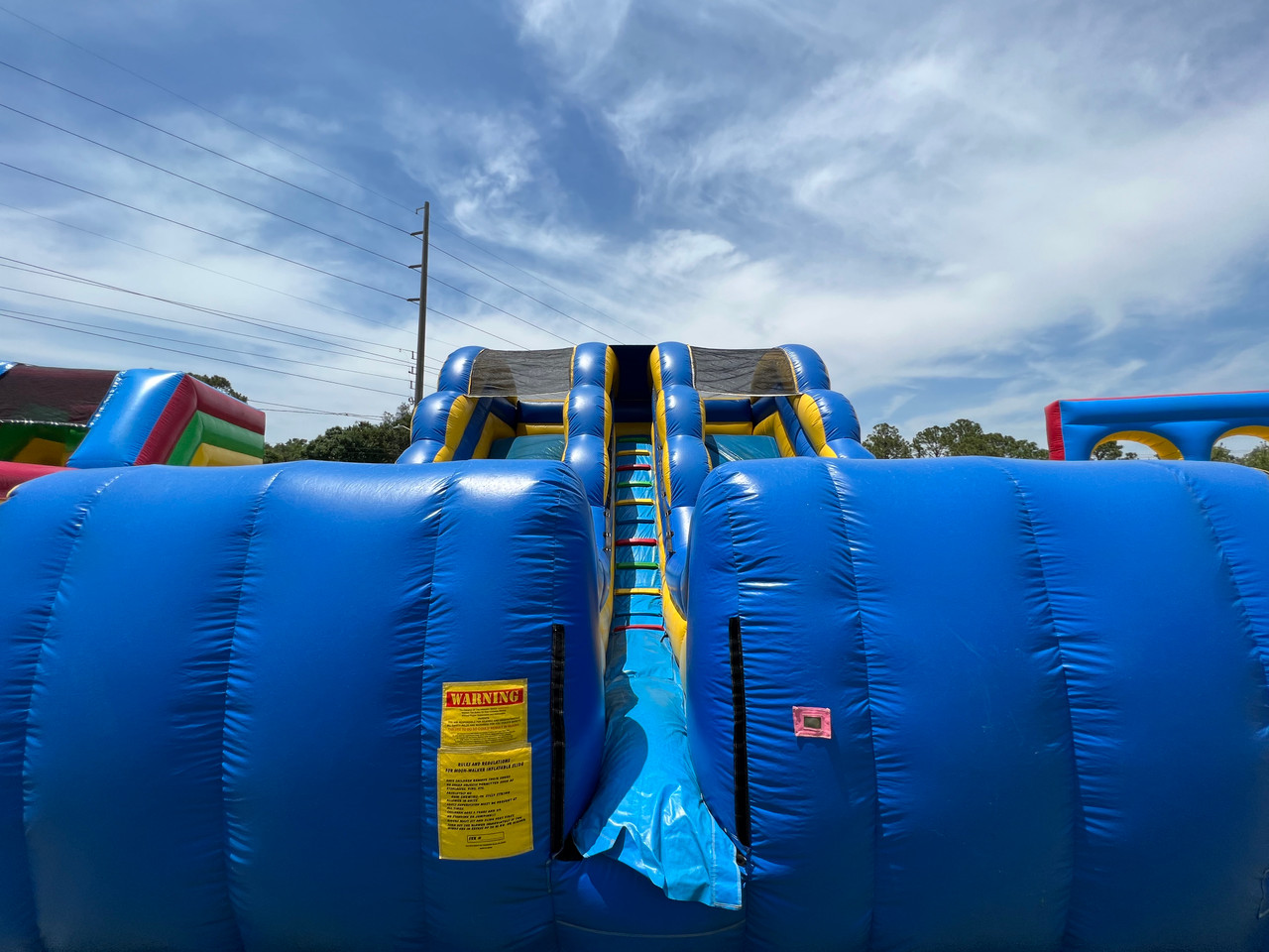 Blue And Yellow Dual Lane Slide