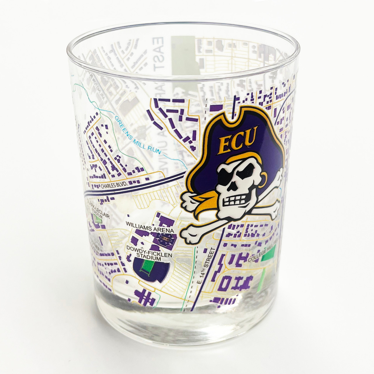 14 oz. Campus Map Glass with Jolly Roger - University Book Exchange