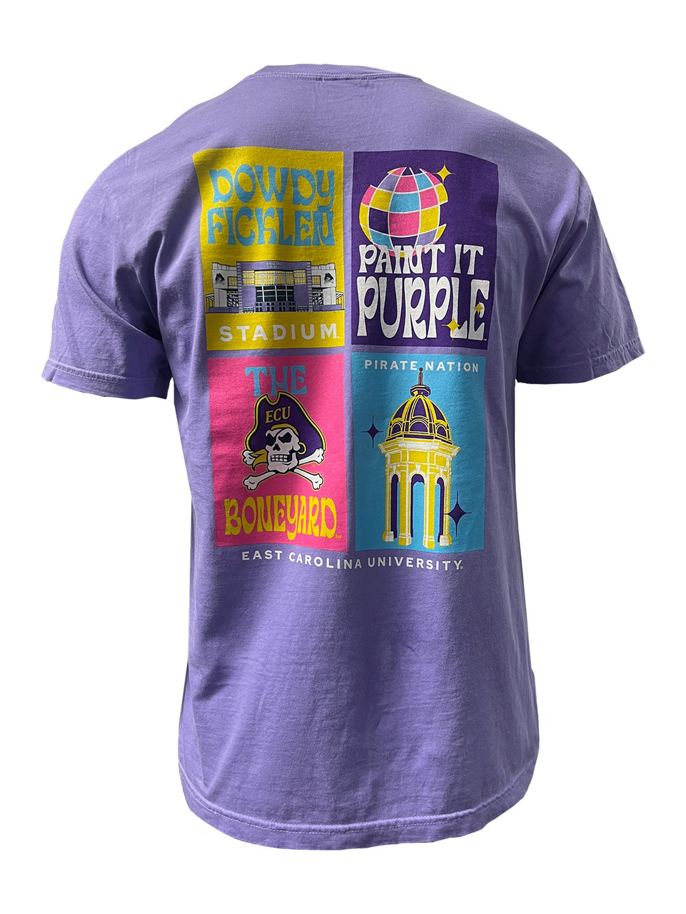 Purple Ladies Colorful ECU Logos Tee - University Book Exchange