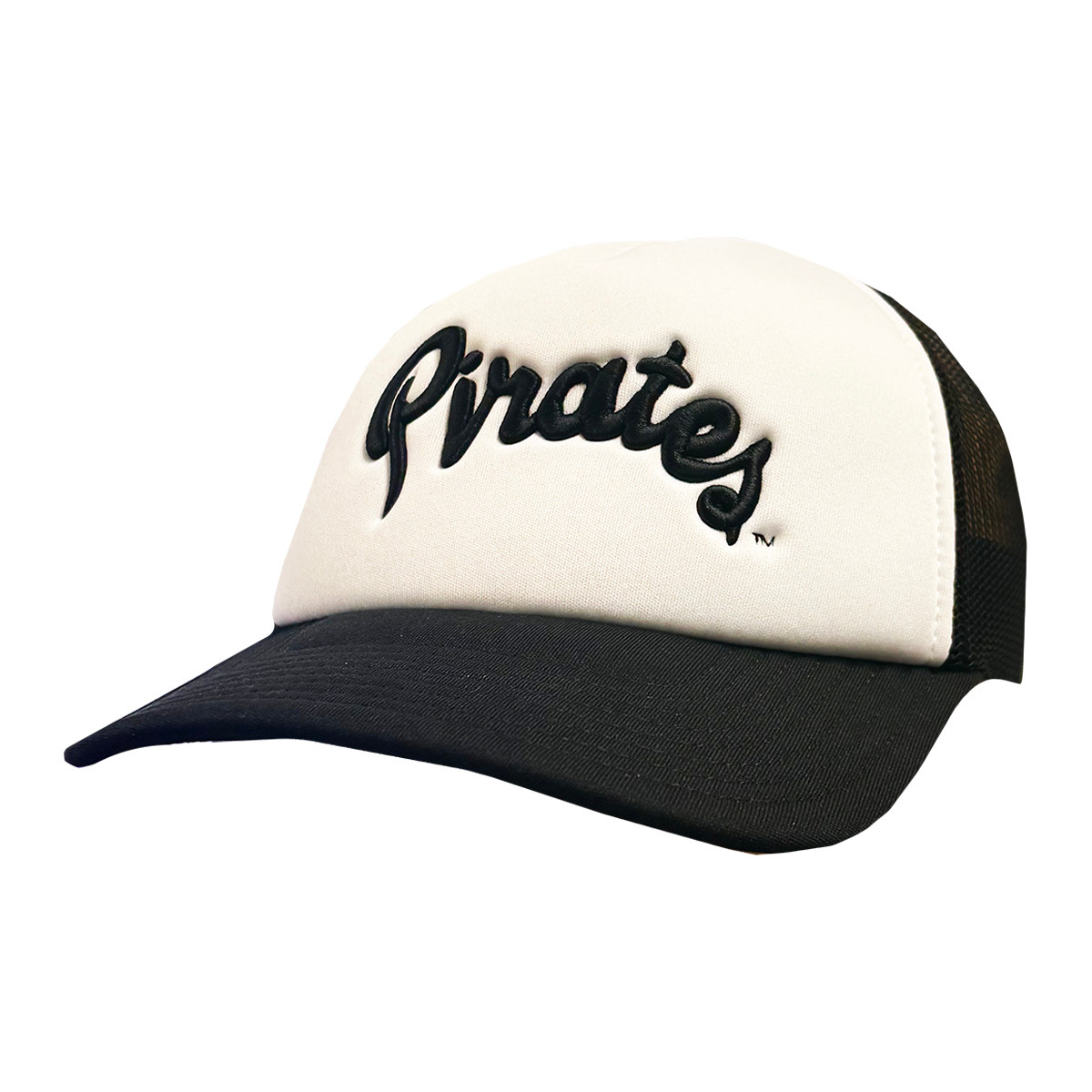 Black and White Foam Pirates Script Cap - University Book Exchange