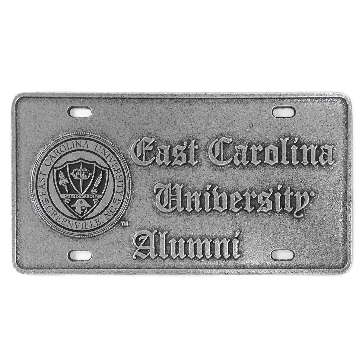 Pewter Old English ECU Alumni & Seal License Plate - University Book ...