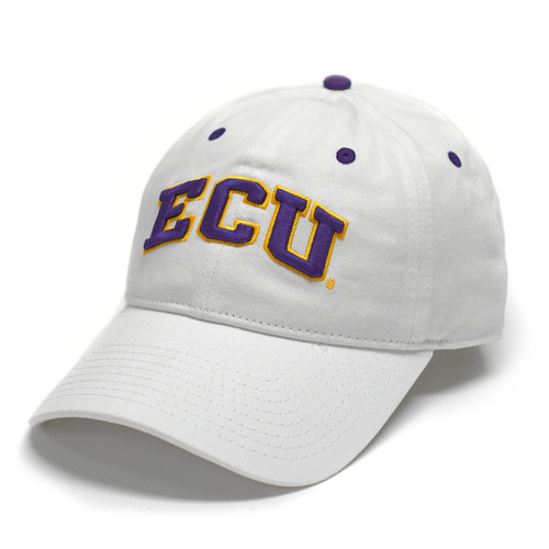 White Two Color ECU Arch Adjustable Cap - University Book Exchange