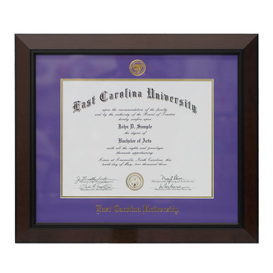 Legacy Black Cherry Purple Mat ECU Diploma Frame