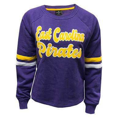 Striped Sleeved Purple Ladies ECU Sweatshirt