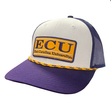 White ECU Patch Hat w/ Gold Rope