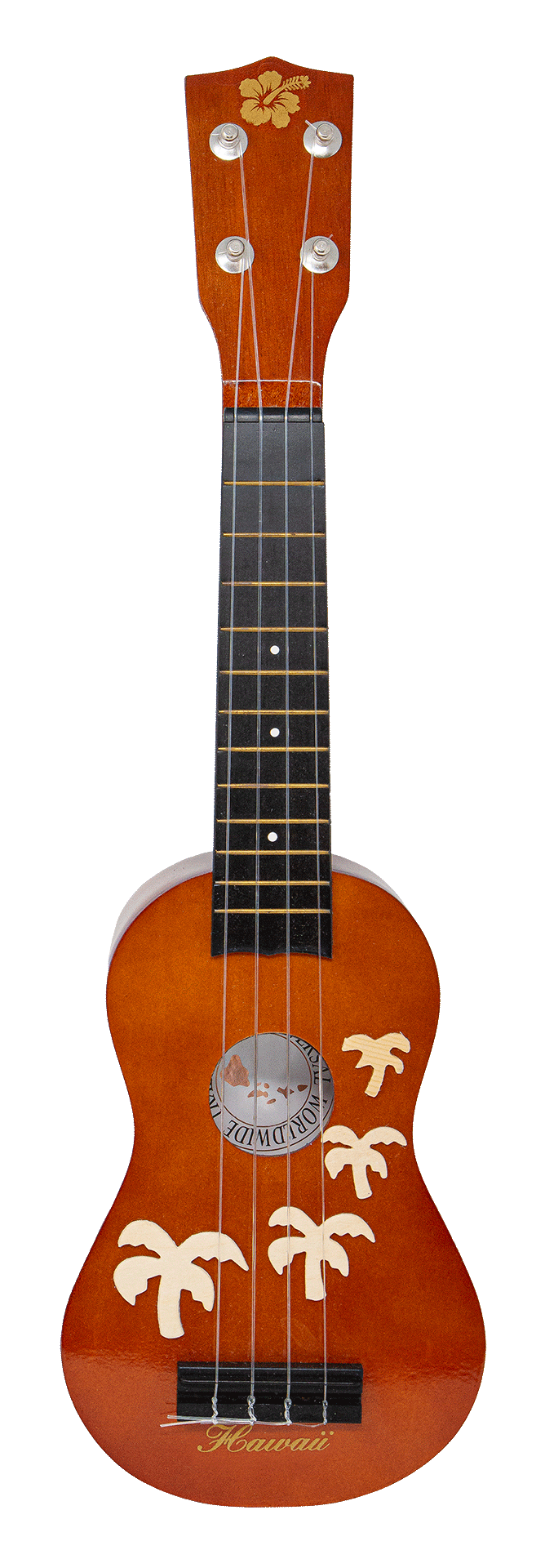 Hawaiian Standard Wooden Ukulele: Palm Tree Design