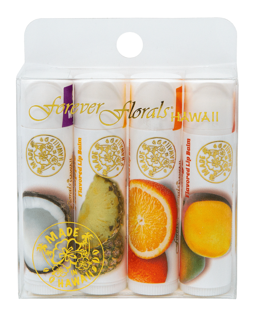 Forever Florals® Lip Balm Four Pack: Tropical Fruit