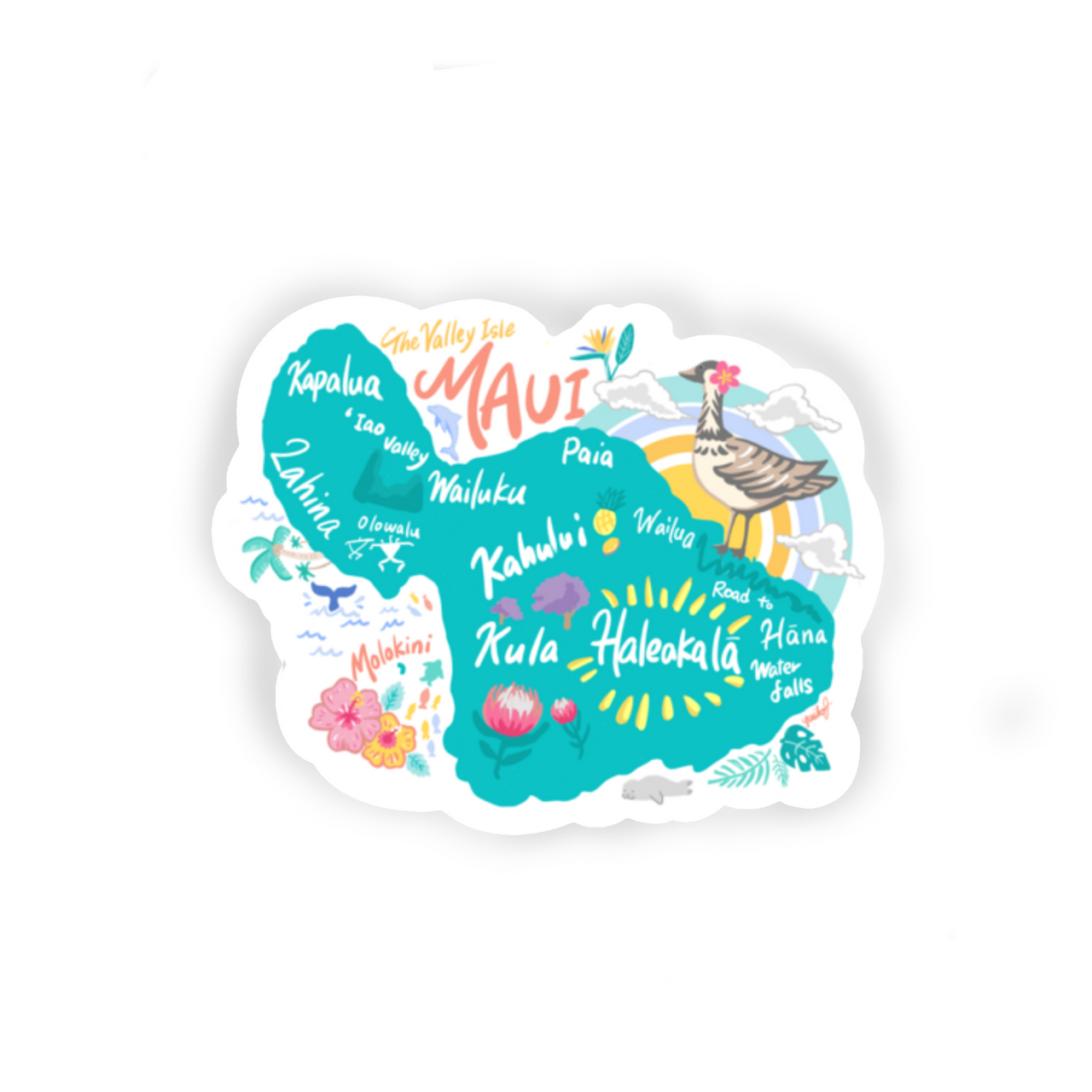 Kawaii Series Stickers - Maui Map