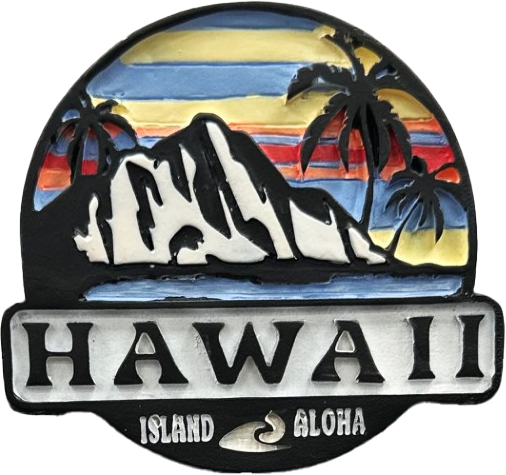 Island Memories Polyresin Magnets - Tropical Sunset