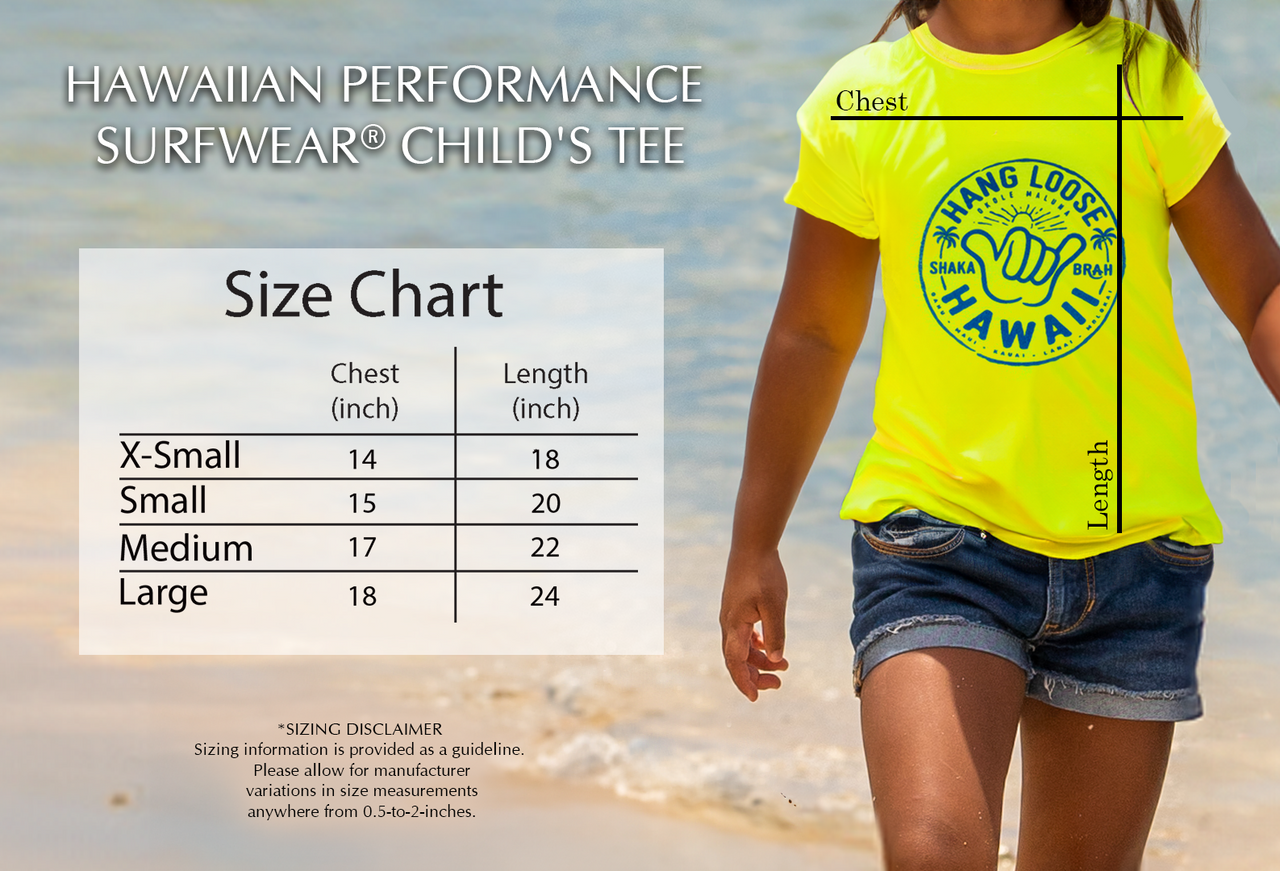Hawaiian Performance Surfwear® Children's Tee - Big Aloha: Tahiti blue