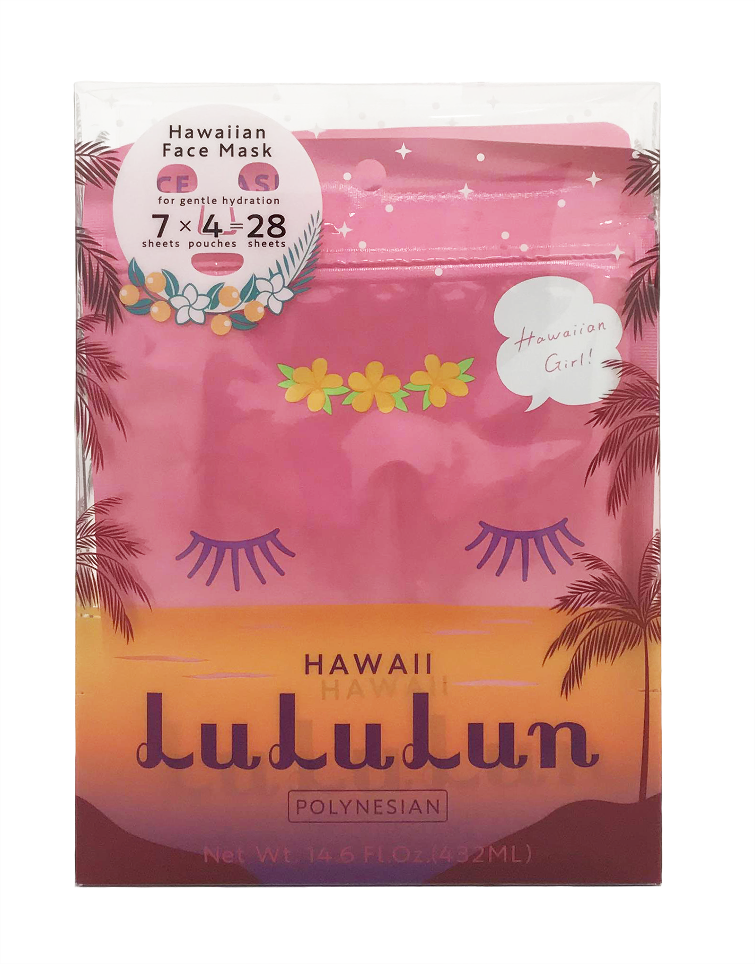 Lululun Premium Facial Mask 4 Pack: Polynesian