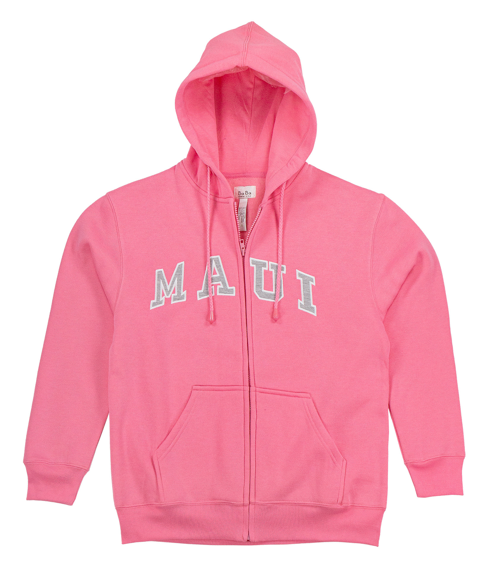 Sweatshirt Zip Up Hoodie - Maui Logo Design: Navy
