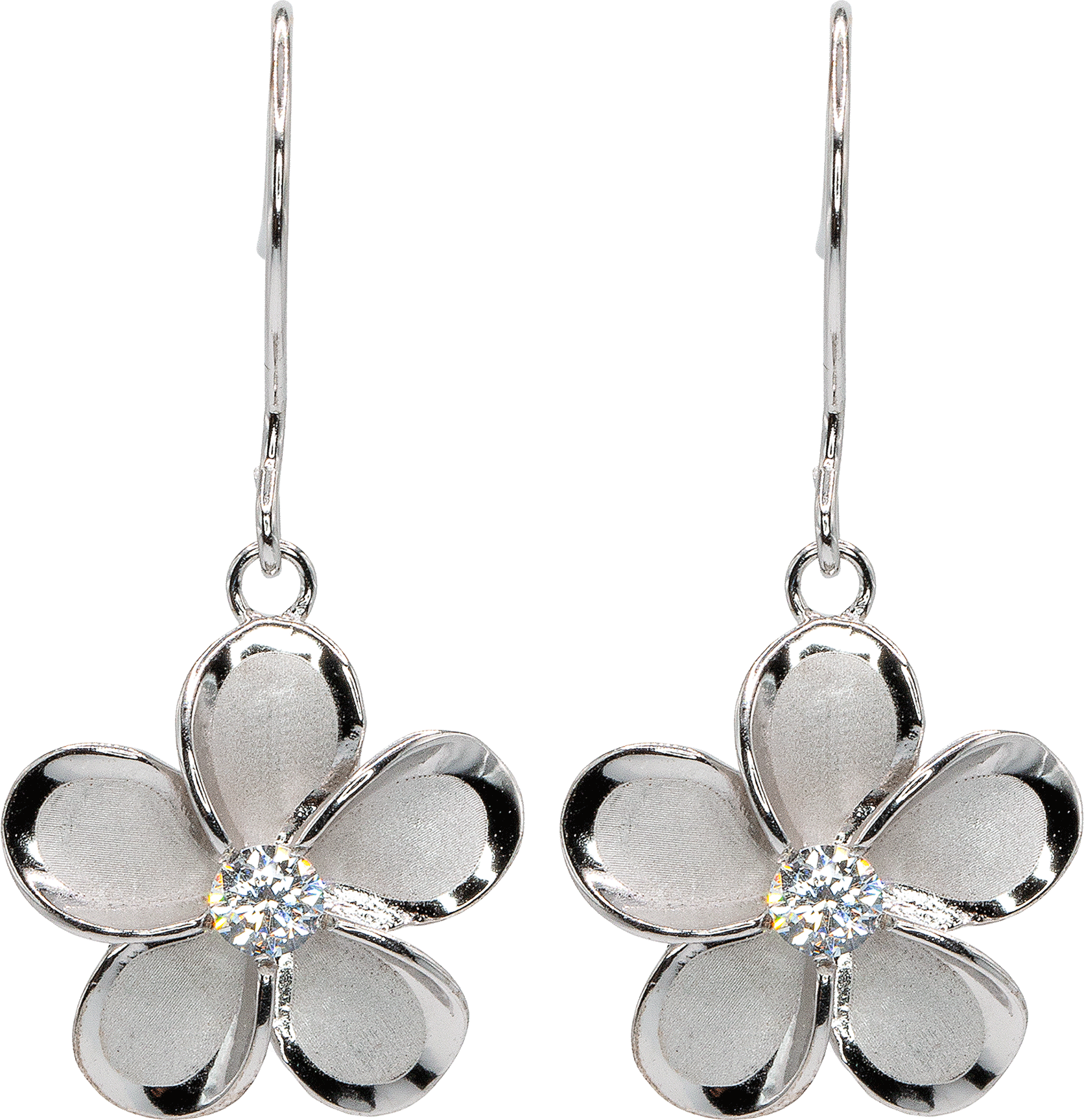 Moana Collection Sterling Silver Earring Stud: Open Plumeria
