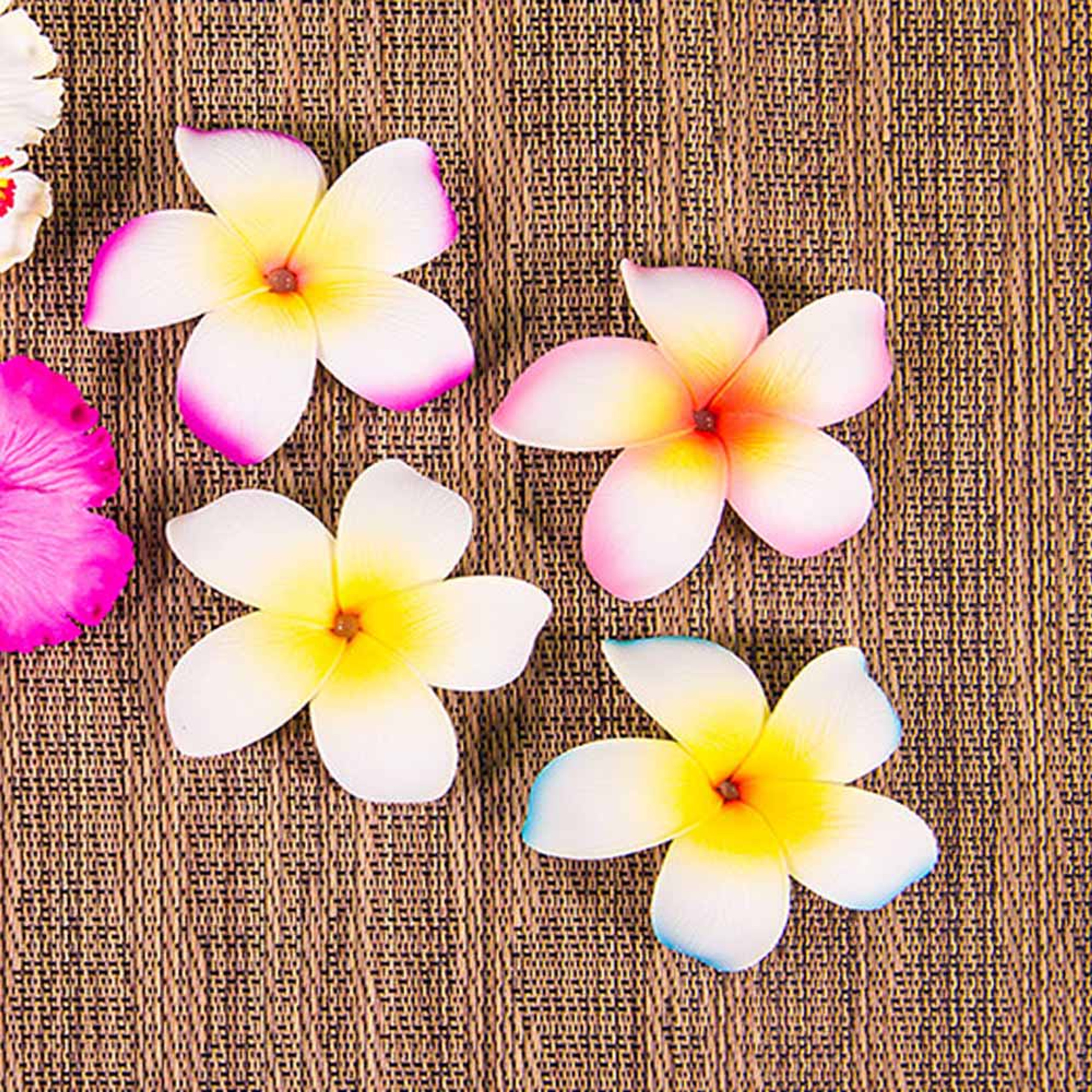 Clay Plumeria Flower Hair Ties by Olu Olu