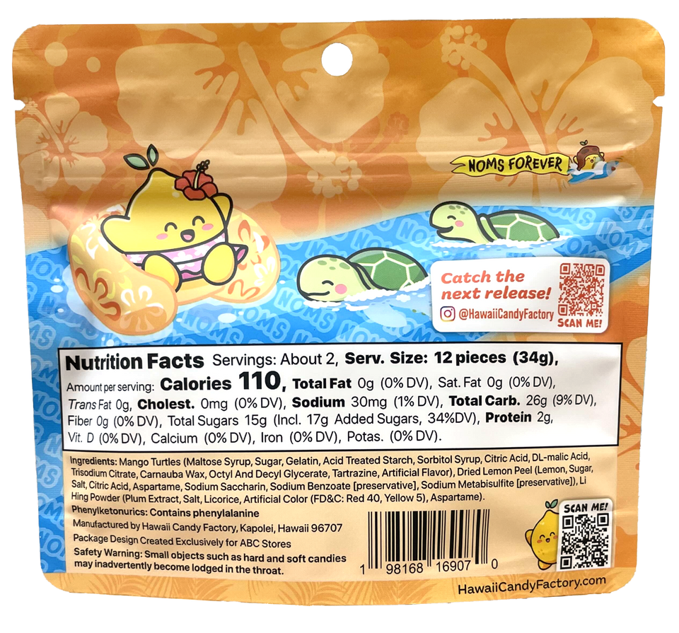 NOMS ABC Stores Exclusive Li Hing & Lemon Peel Candies: Turtle Gummies ...