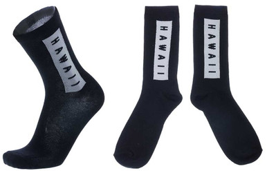 Robin Ruth® Hawaii Men's Crew Socks - Black & White Hawaii