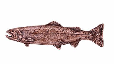 PL00320-2800 Buck Snort Fish Long Trout Face Left Pull Copper Ox