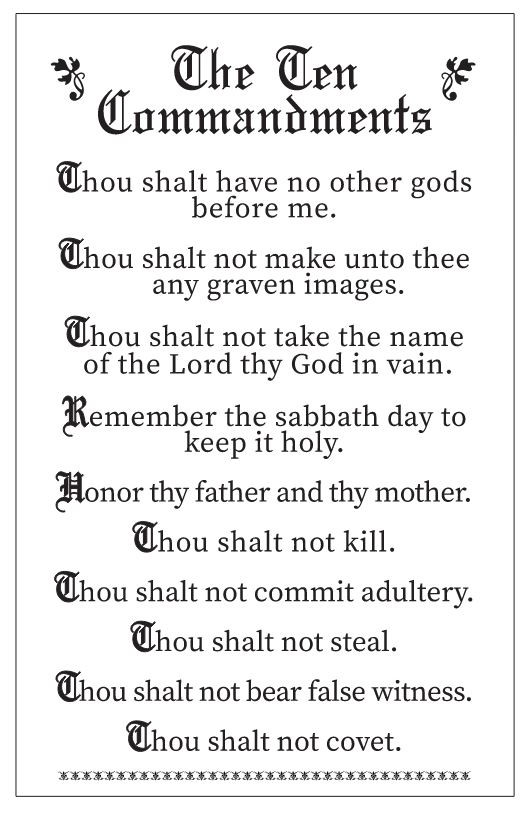 The Ten Commandments Wall Chart 35"x55"
