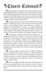 Church Covenant Wall Chart