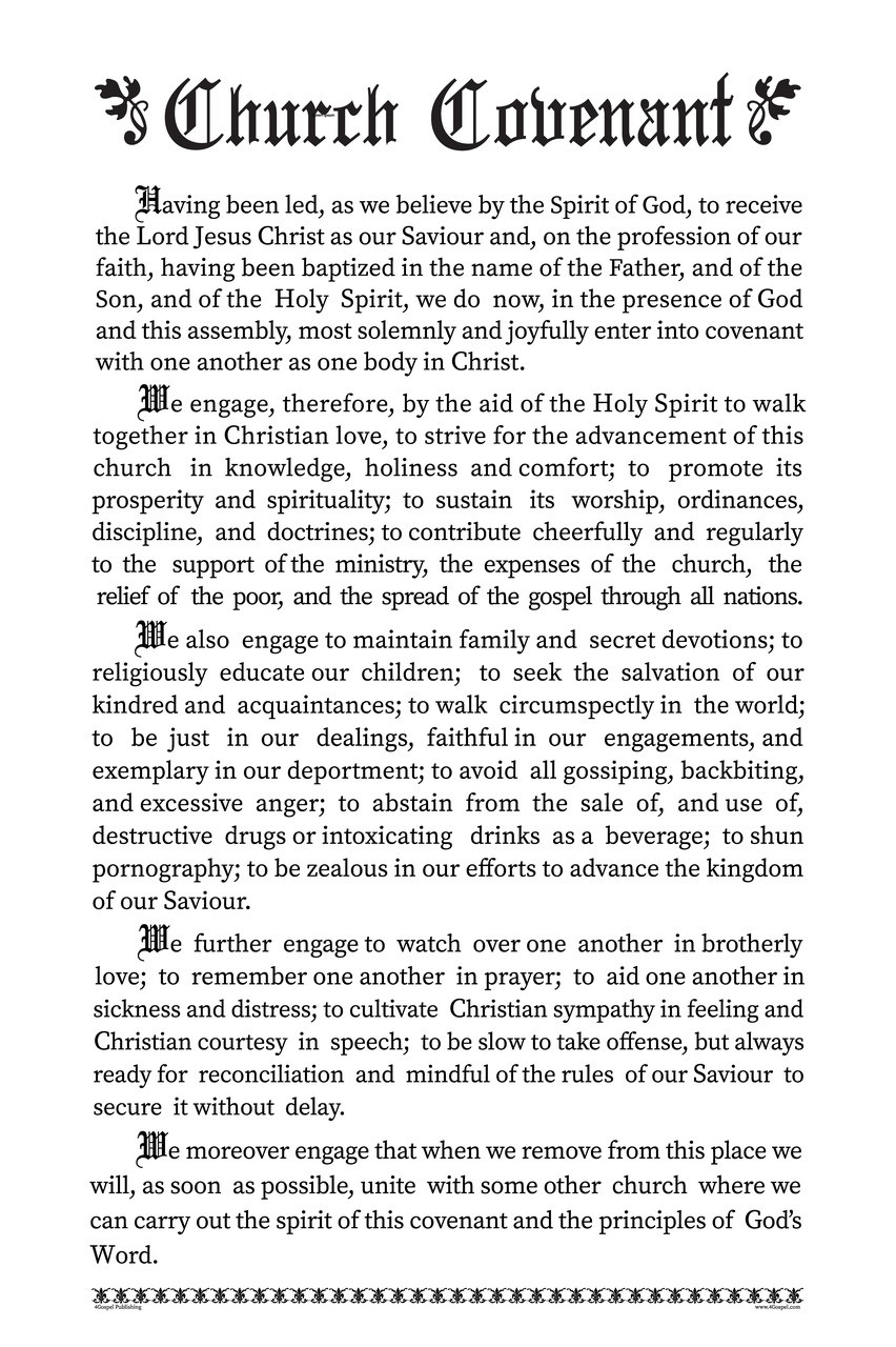 Church Covenant Wall Chart 35"x55"