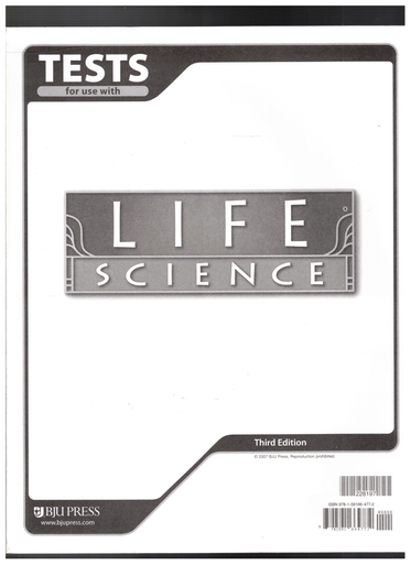 Tests for use with Life Science Third Edition by BJU Press