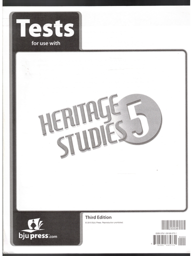 Tests for use with Heritage Studies 5 3rd Edition by BJU Press