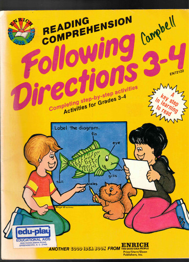 Reading Comprehension Following Directions 3-4 Enrich
