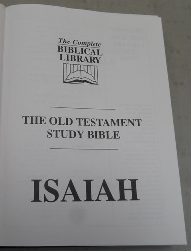 Old Testament Study Bible Volume 12 Isaiah (The Complete Biblical ...
