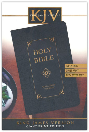 Giant Print Bible, Text, Indexed, KJV (Imitation, Black) - 4Gospel.com