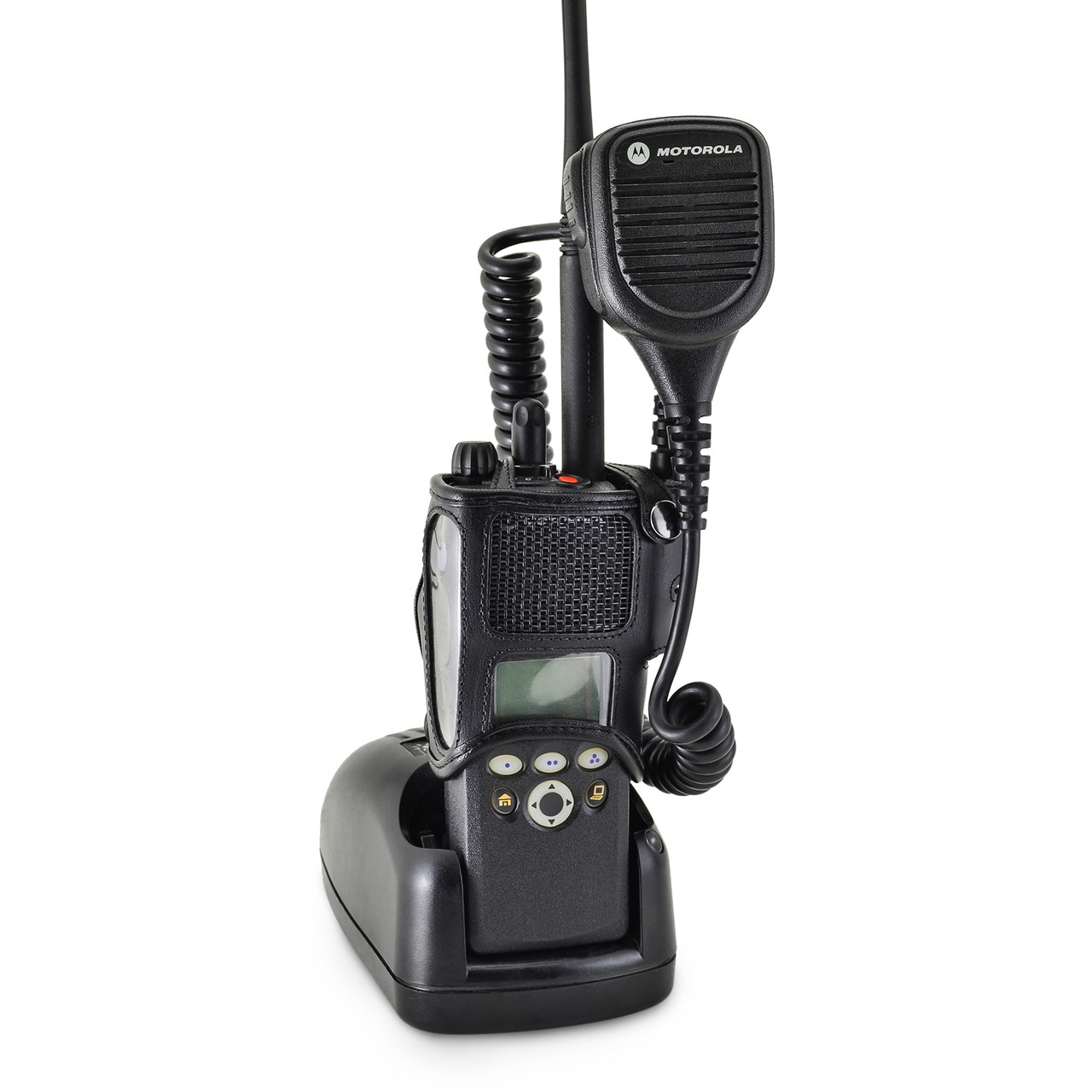 Motorola XTS 1500 2 Way Radio D Rings Holder Black Leather