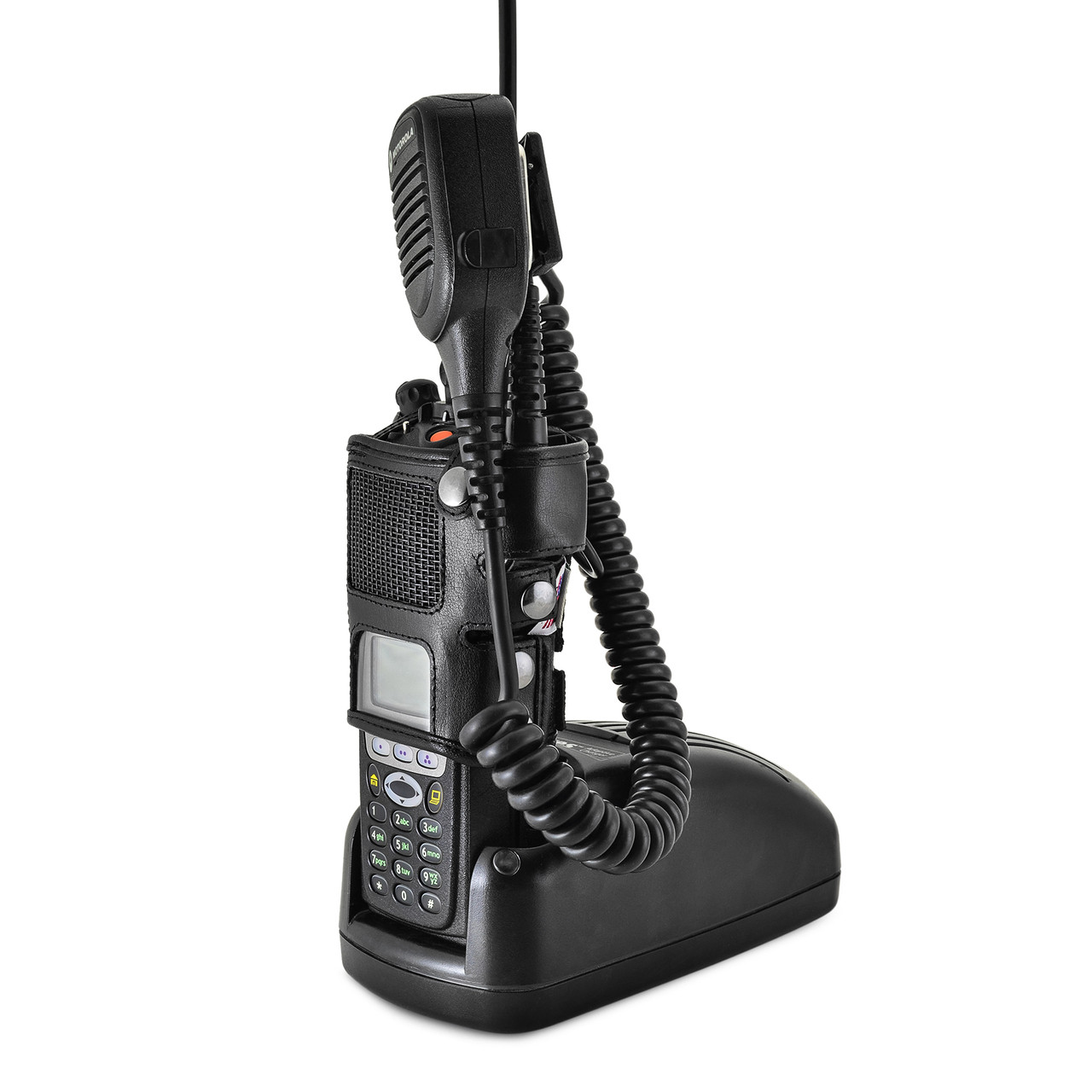 Motorola XTS 3500 2 Way Radio D Rings Holder Black Leather