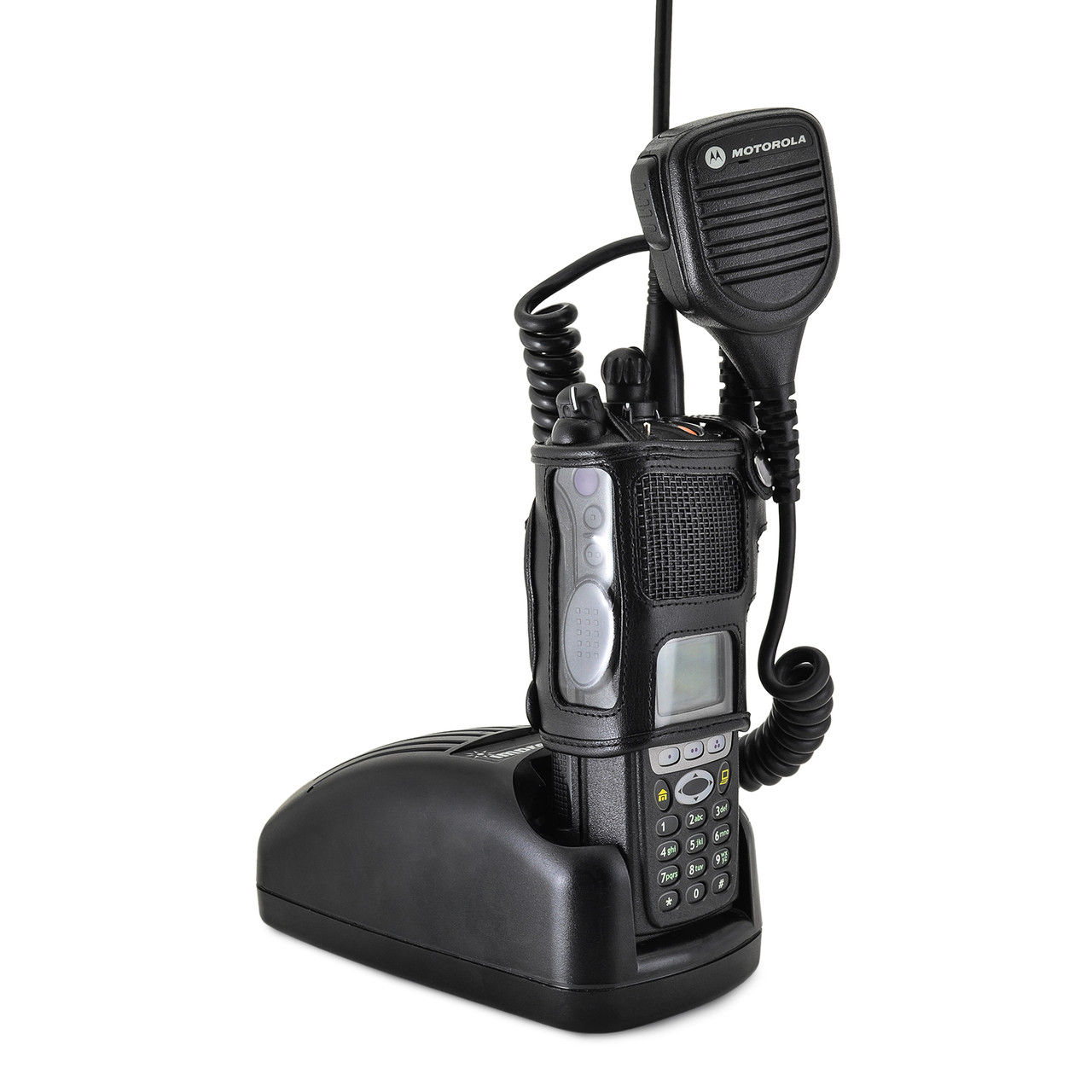 Motorola XTS 3500 2 Way Radio D Rings Holder Black Leather