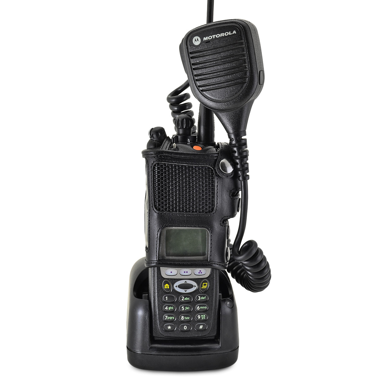 Motorola XTS 3500 2 Way Radio D Rings Holder Black Leather