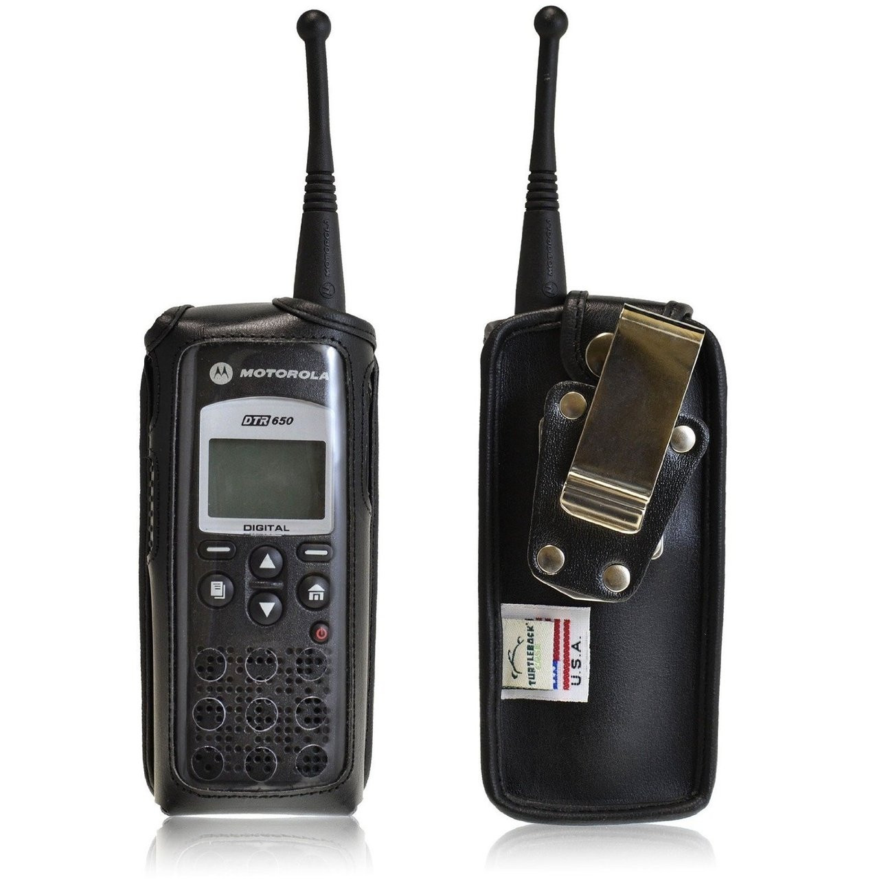 Motorola DTR 650 Leather Case with Rotating heavy duty Clip
