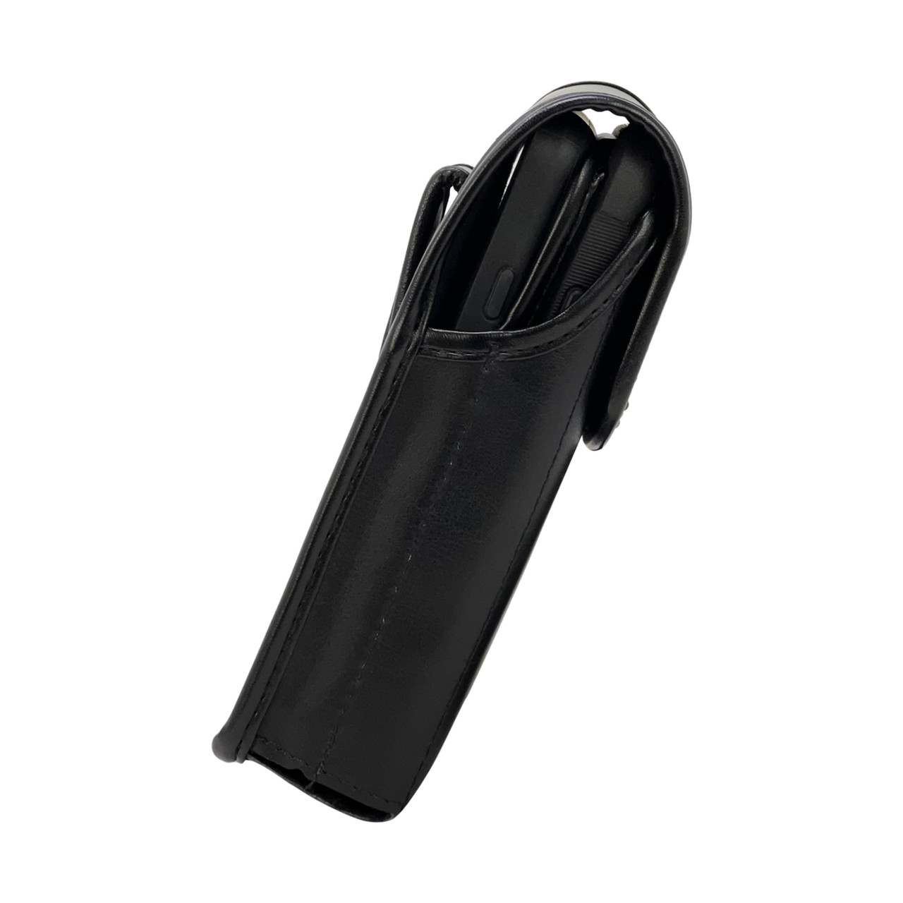 USA Assembled Dual Phone Holster Carries 2 LARGE Phones - Black Leather ...