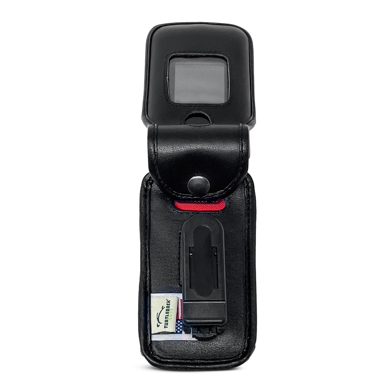 Consumer Cellular Verve Snap Fitted Case Black Leather with Ratcheting ...