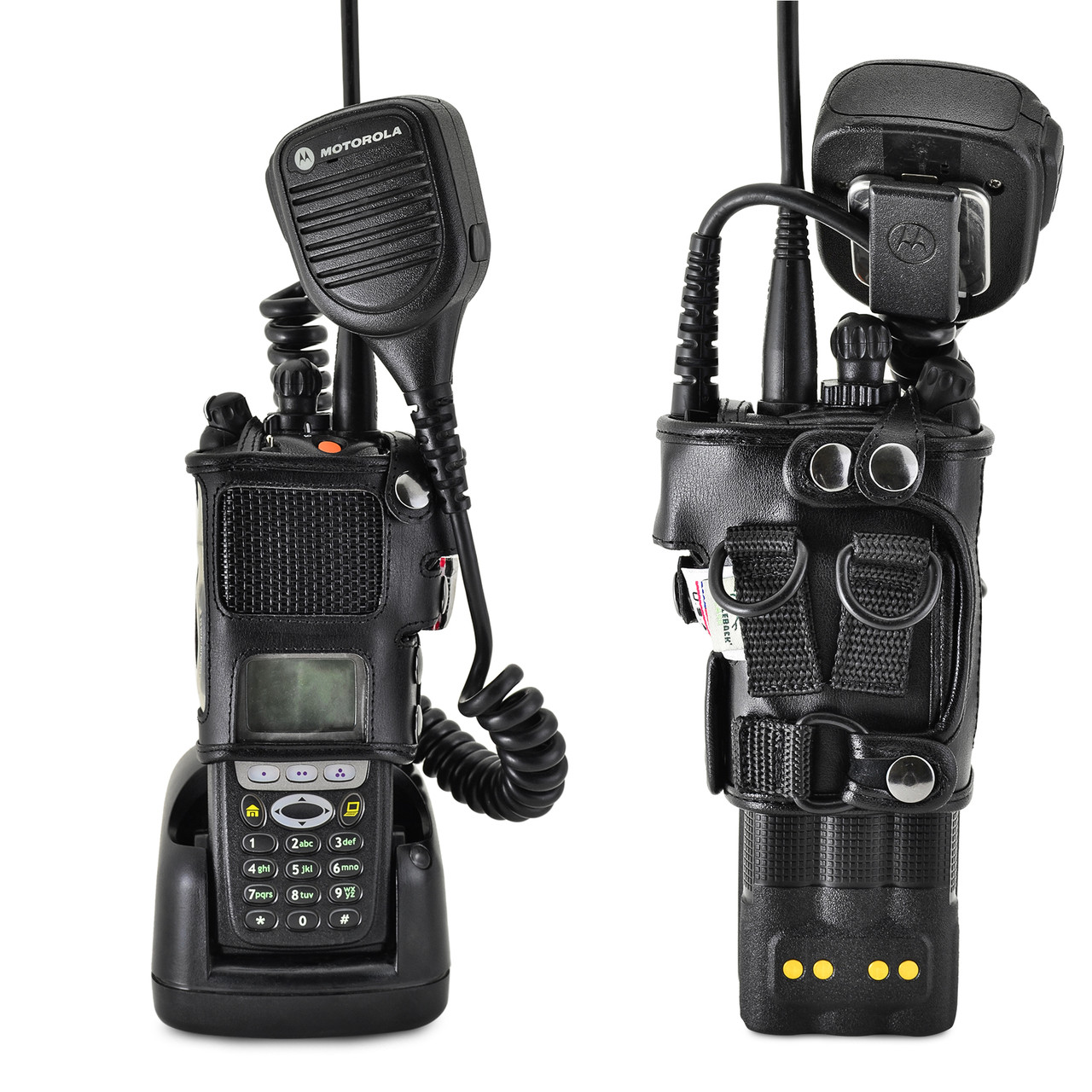 Radio Shoulder Strap Turtleback FF EMS EMT Black Leather Adj with Sway ...