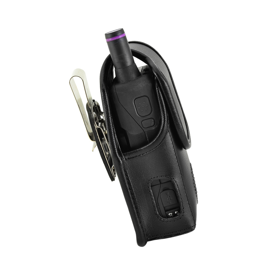 Unication G4 G5 Pager Scanner Black Leather Holster Case Rotating Belt ...