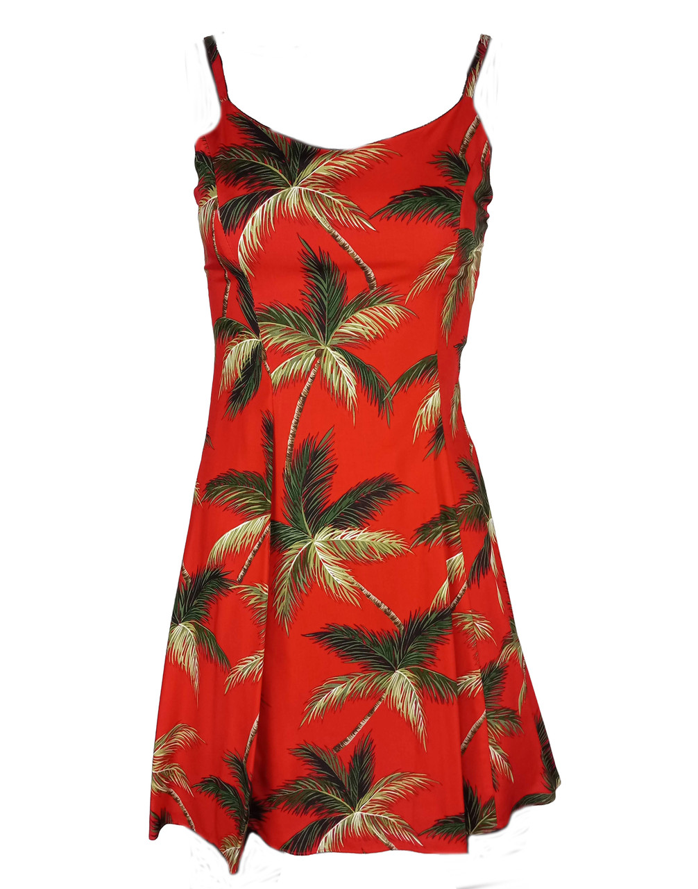 Coconut Tree Women's Princess Seam Flared Hawaiian Dress (Petite Size ...