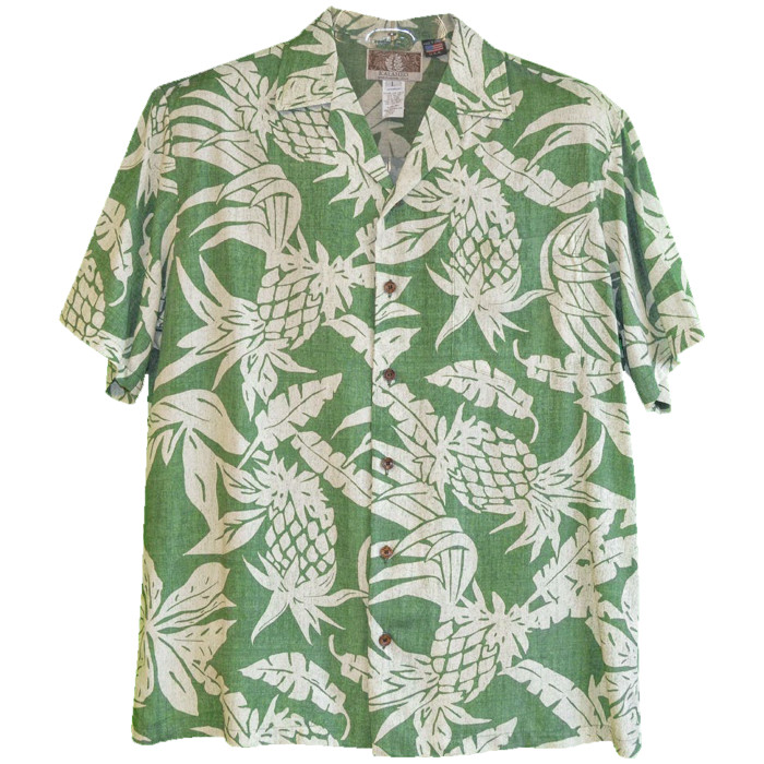 Hala Pineapples Hawaiian Aloha Mens Rayon Shirt - OhanaWear