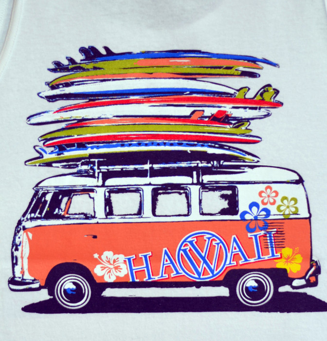Volkswagen Bus Screenprinted Hawaiian T-Shirt - OhanaWear