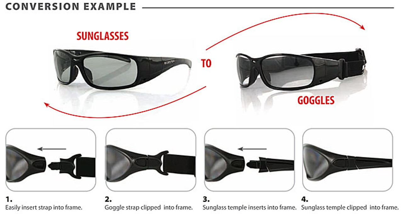 Bobster Gunner Photochromic Convertible Sunglasses