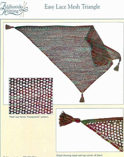 Easy Lace Mesh Triangle by Fiddlesticks Knitting