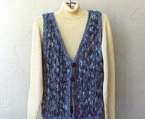 Ann Norling Pattern Side to Side Open Front Vest