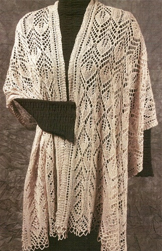 Woodland stole pattern by Fiddlesticks Knitting.