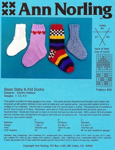 Ann Norling Pattern Basic Baby & Kids Socks