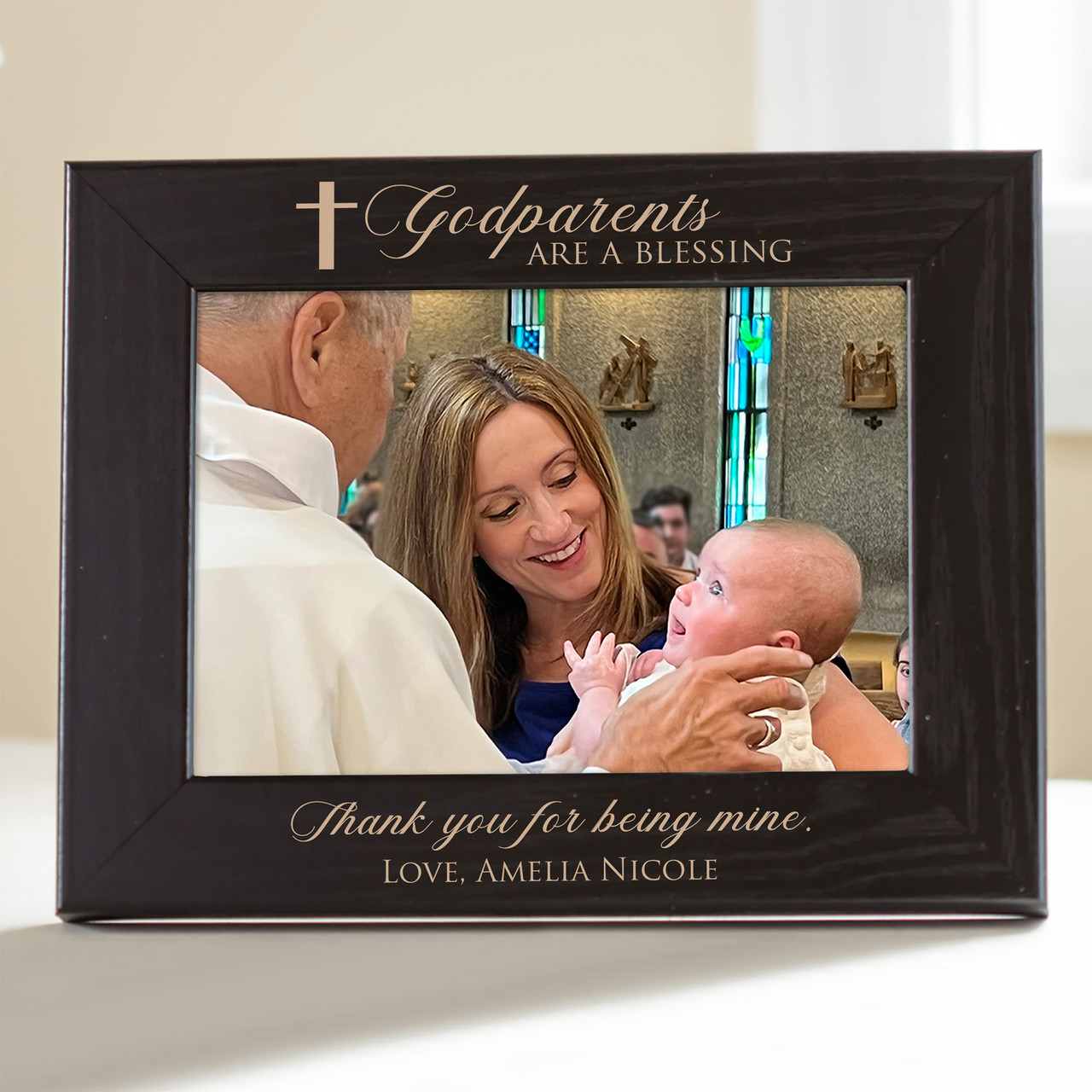 Personalized Godparent Picture Frame (Black) | Lifetime Creations