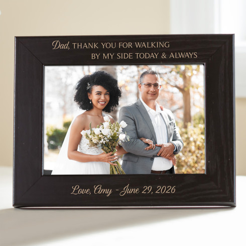 Personalized Father of Bride Picture Frame (Black)
