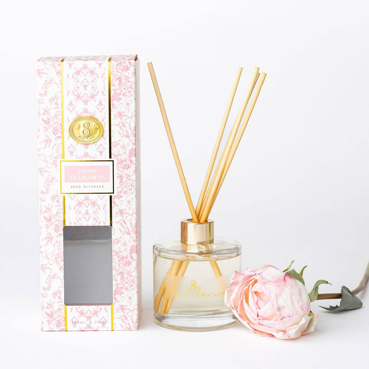 Peony Grapefruit Reed Diffuser - 8 Oak Lane